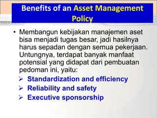 Asset Management Policy, Strategy and Planning _ Pelatihan ASSET ...