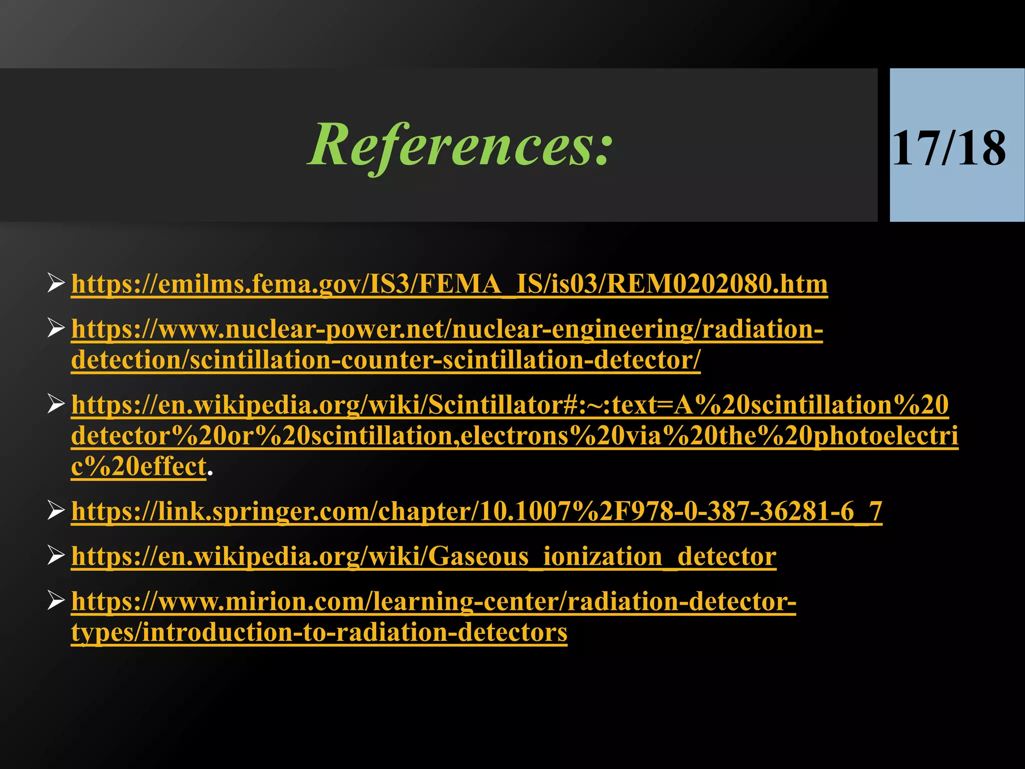 Detection of Nuclear Radiation, Radiation detectors, Types ...