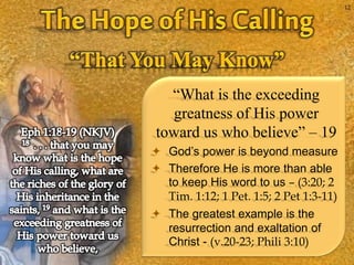 2. Ephesians 1; 15-23-The Hope of His Calling | PPTX | Christianity ...