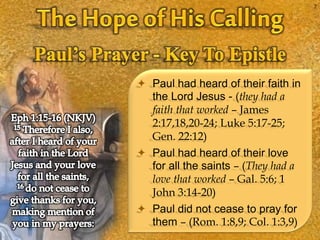 2. Ephesians 1; 15-23-The Hope of His Calling | PPTX | Christianity ...
