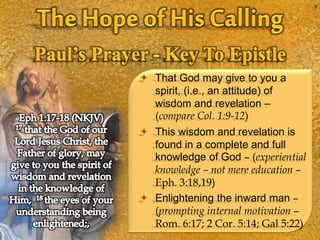 2. Ephesians 1; 15-23-The Hope of His Calling | PPTX | Christianity ...
