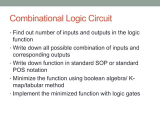 Combinational Logic Circuit | PPTX