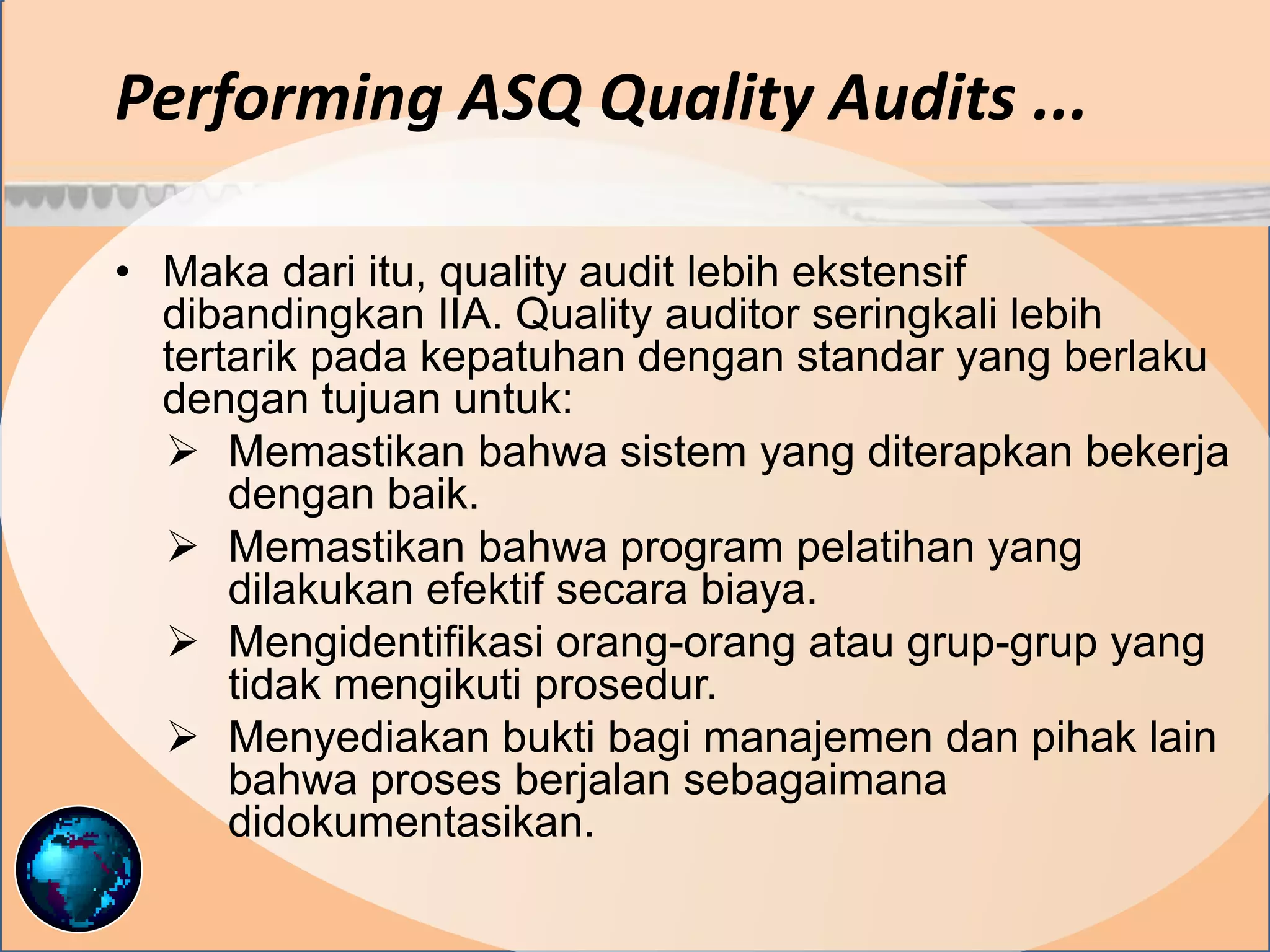 Standar IIA & Quality Assurance | PPTX
