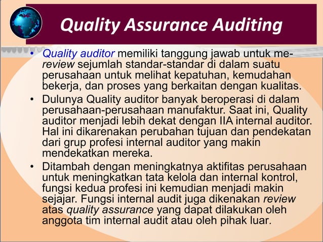 Standar IIA & Quality Assurance | PPTX
