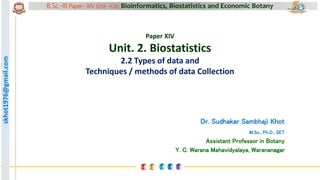2. Biostatistics types and methods of data collection | PPTX