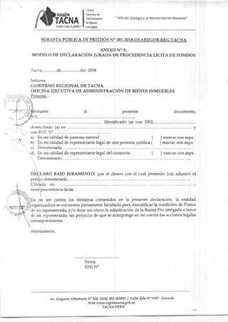 2. bases administrativas subasta 2018 goretacna | PDF