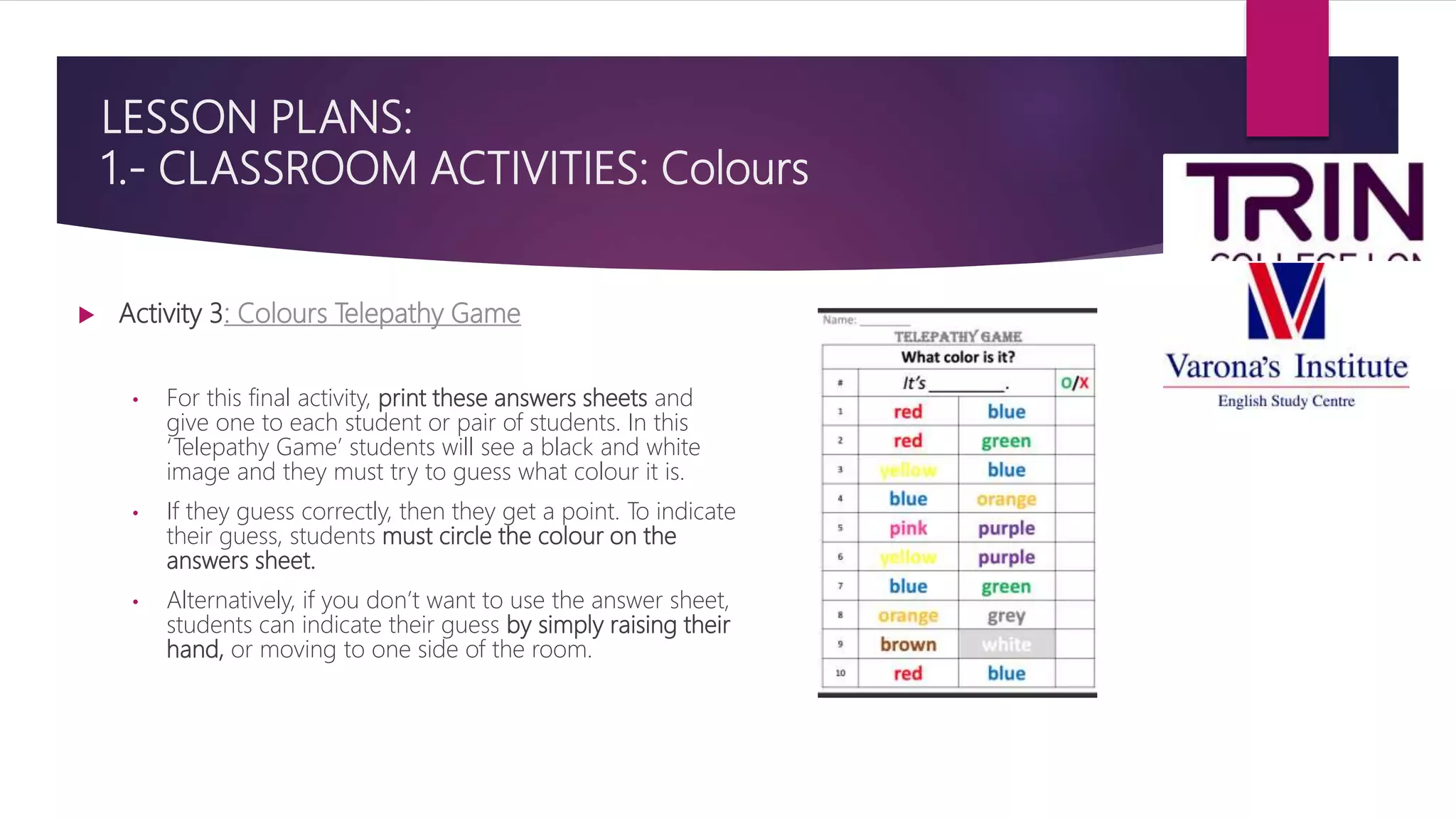 2. TRINITY GESE 1 - LESSON PLANS | PPSX