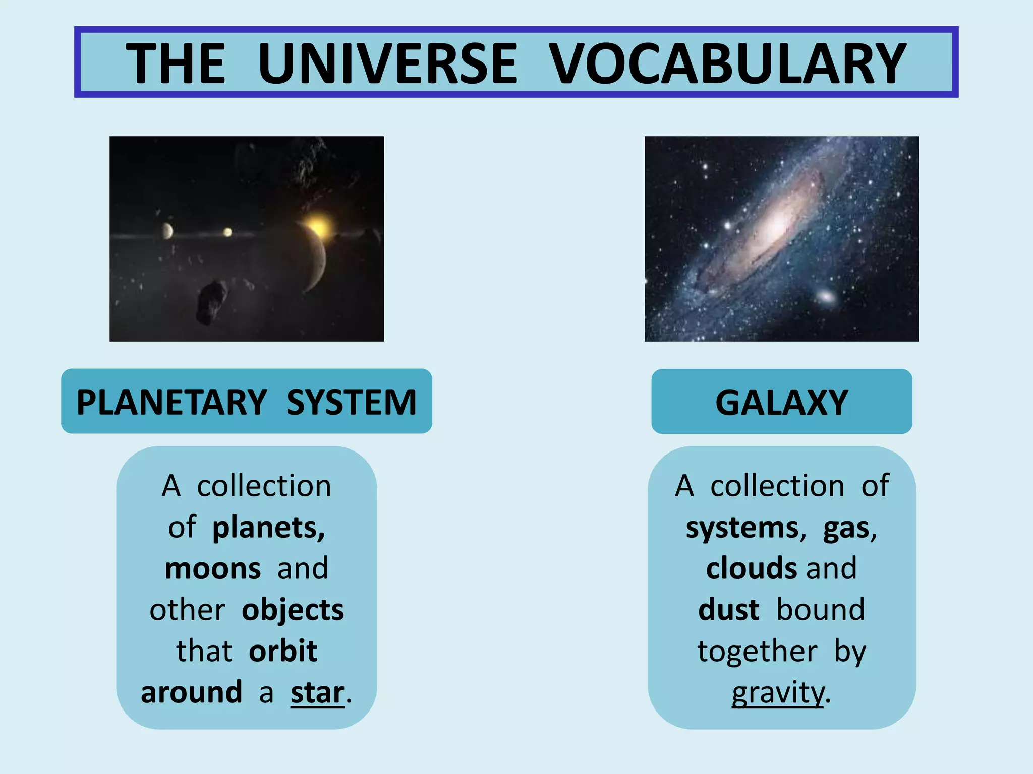 The Universe Vocabulary | PPTX