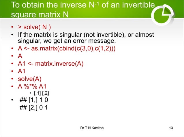 working with matrices in r | PDF | Programming Languages | Computing