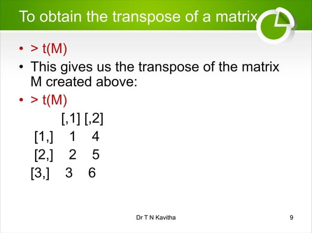 working with matrices in r | PDF | Programming Languages | Computing
