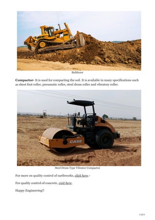 Excavation and filling - Execution, QC & Equipment 101 | PDF