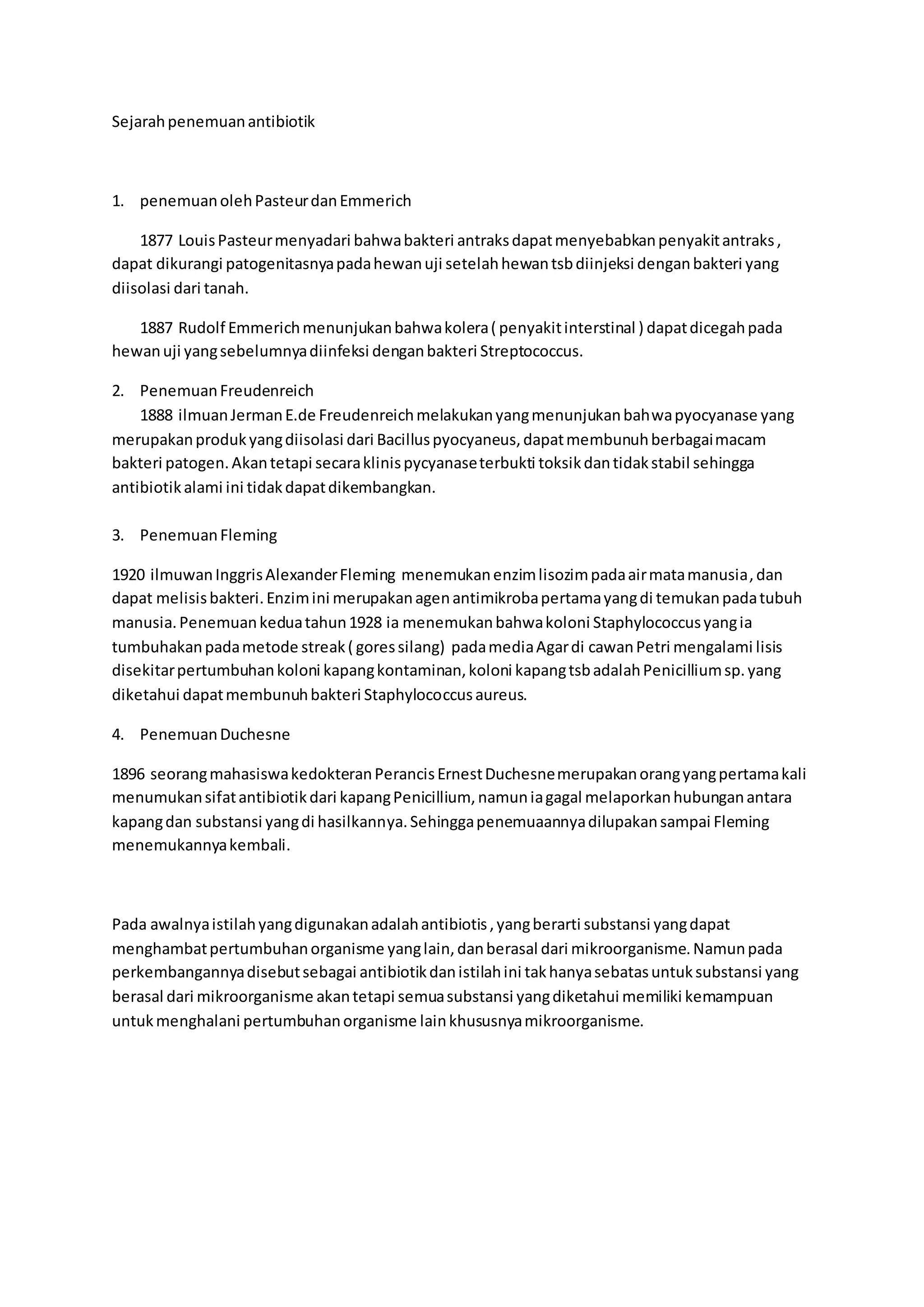 2. sejarah penemuan antibiotik | DOCX