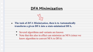 minimization the number of states of DFA | PPTX