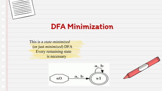 minimization the number of states of DFA | PPTX