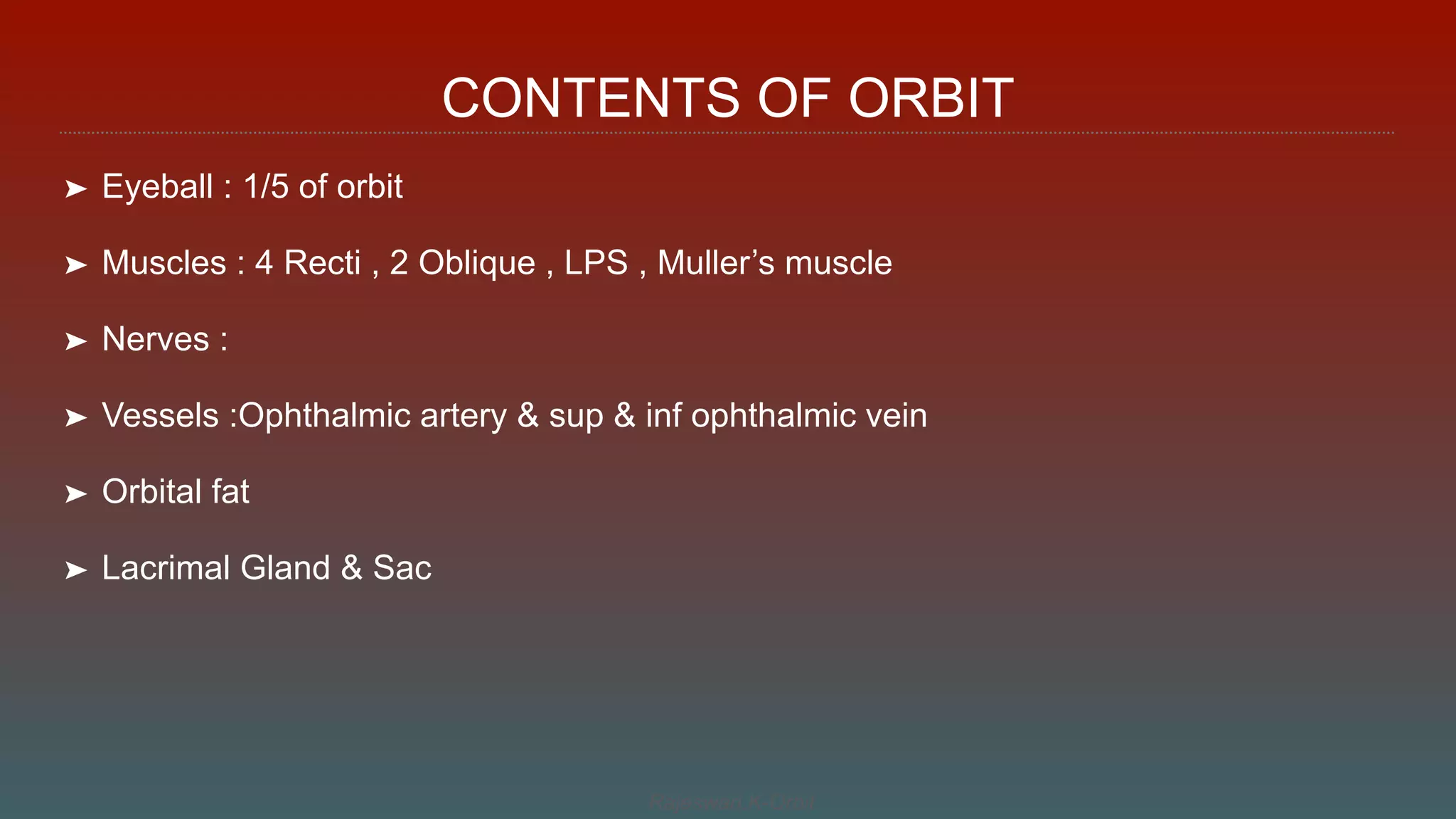 ORBIT OF HUMAN SKULL | PPT