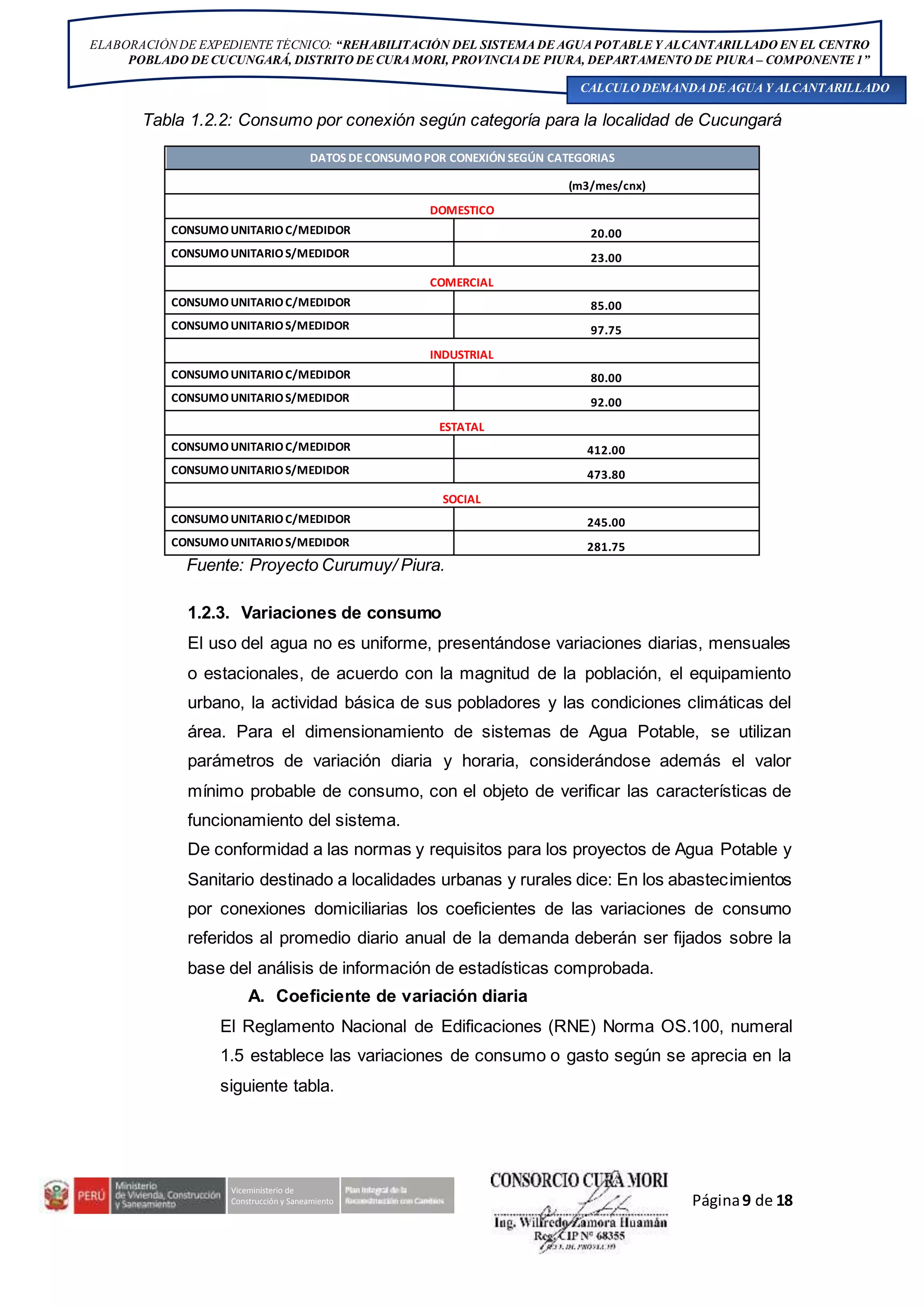 2. informe de calculo de la demanda de agua potable y alcantarillado 2 | DOCX