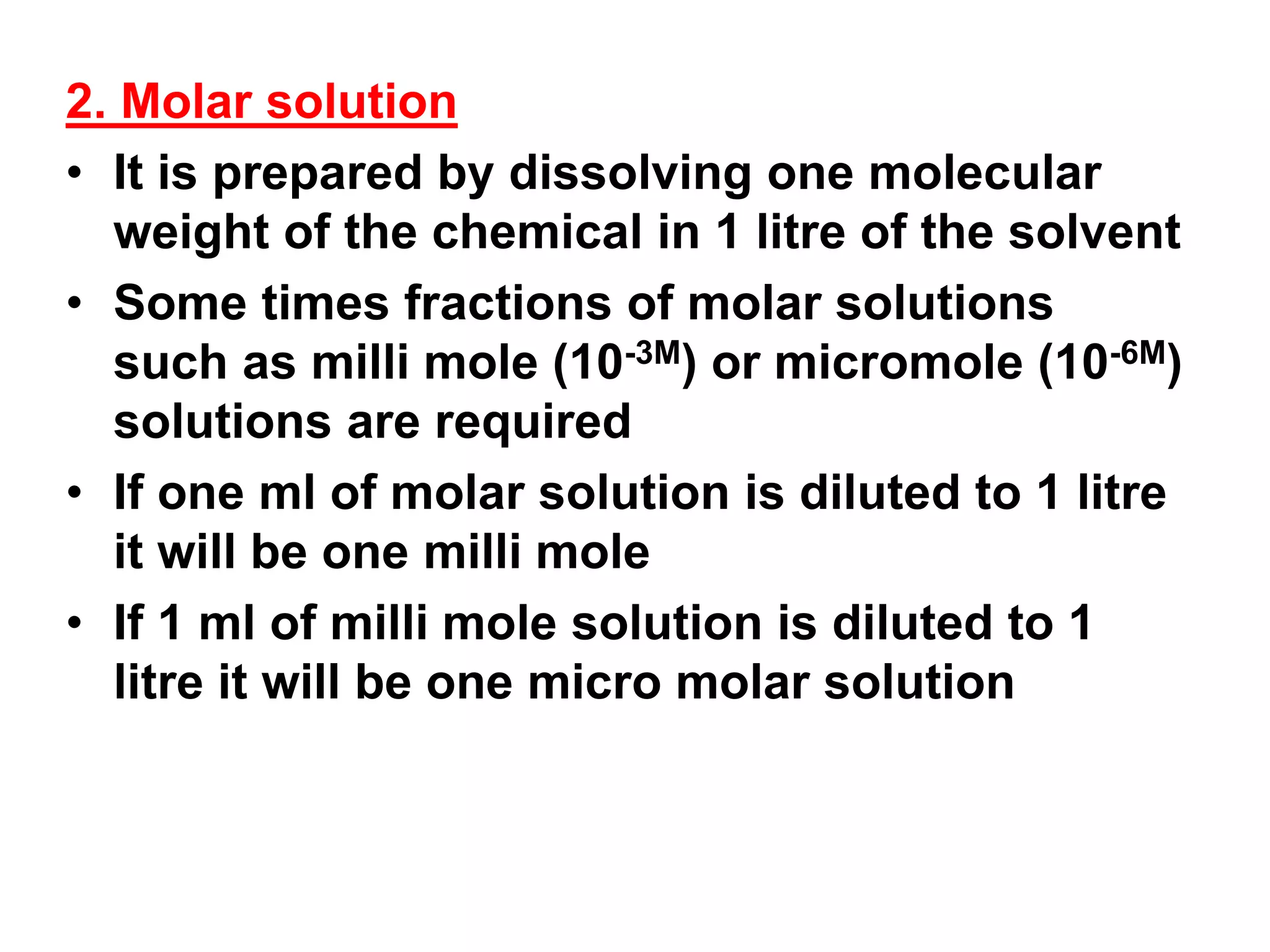 calculations for preparation of solutions | PPT