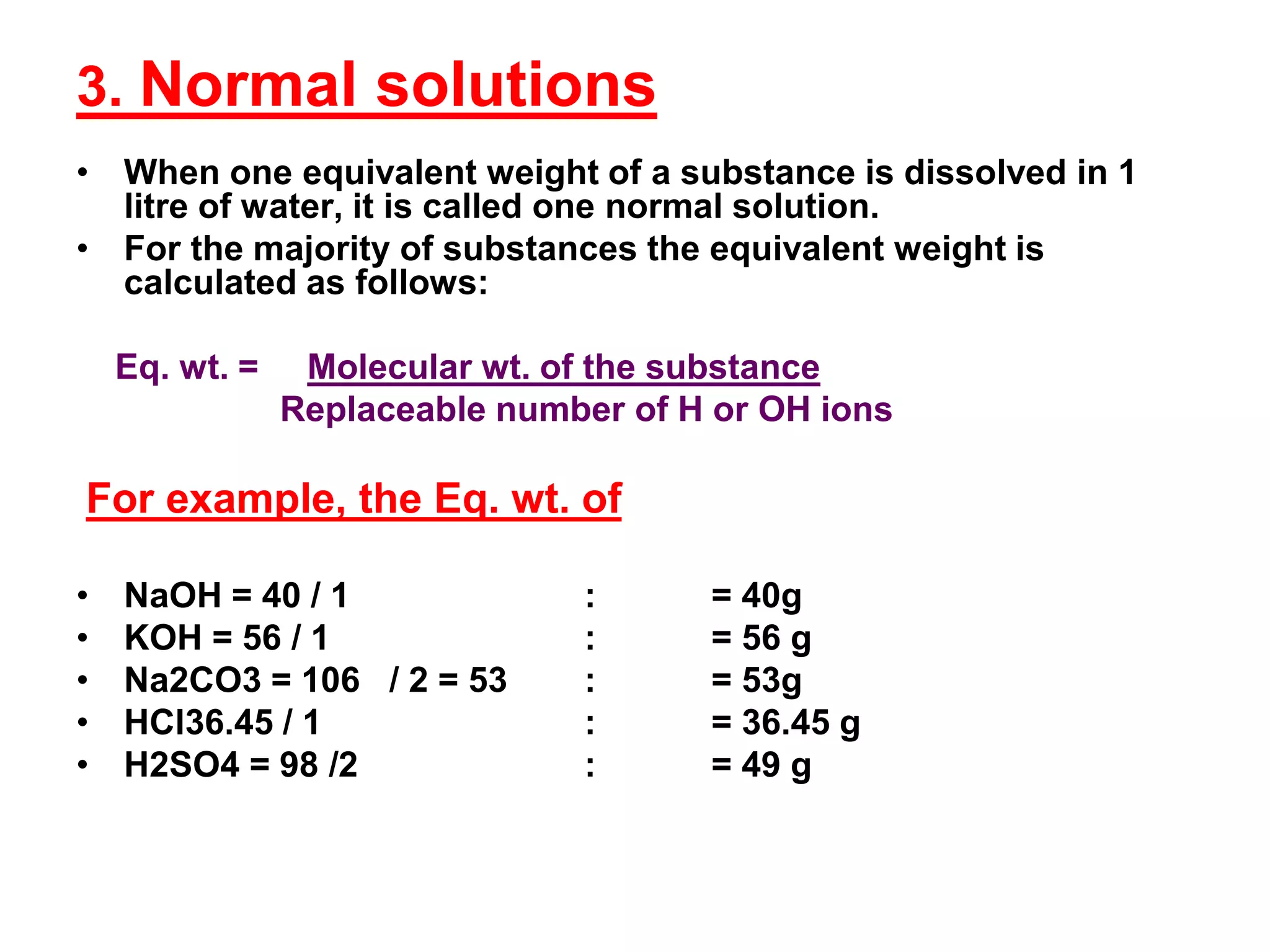 calculations for preparation of solutions | PPT