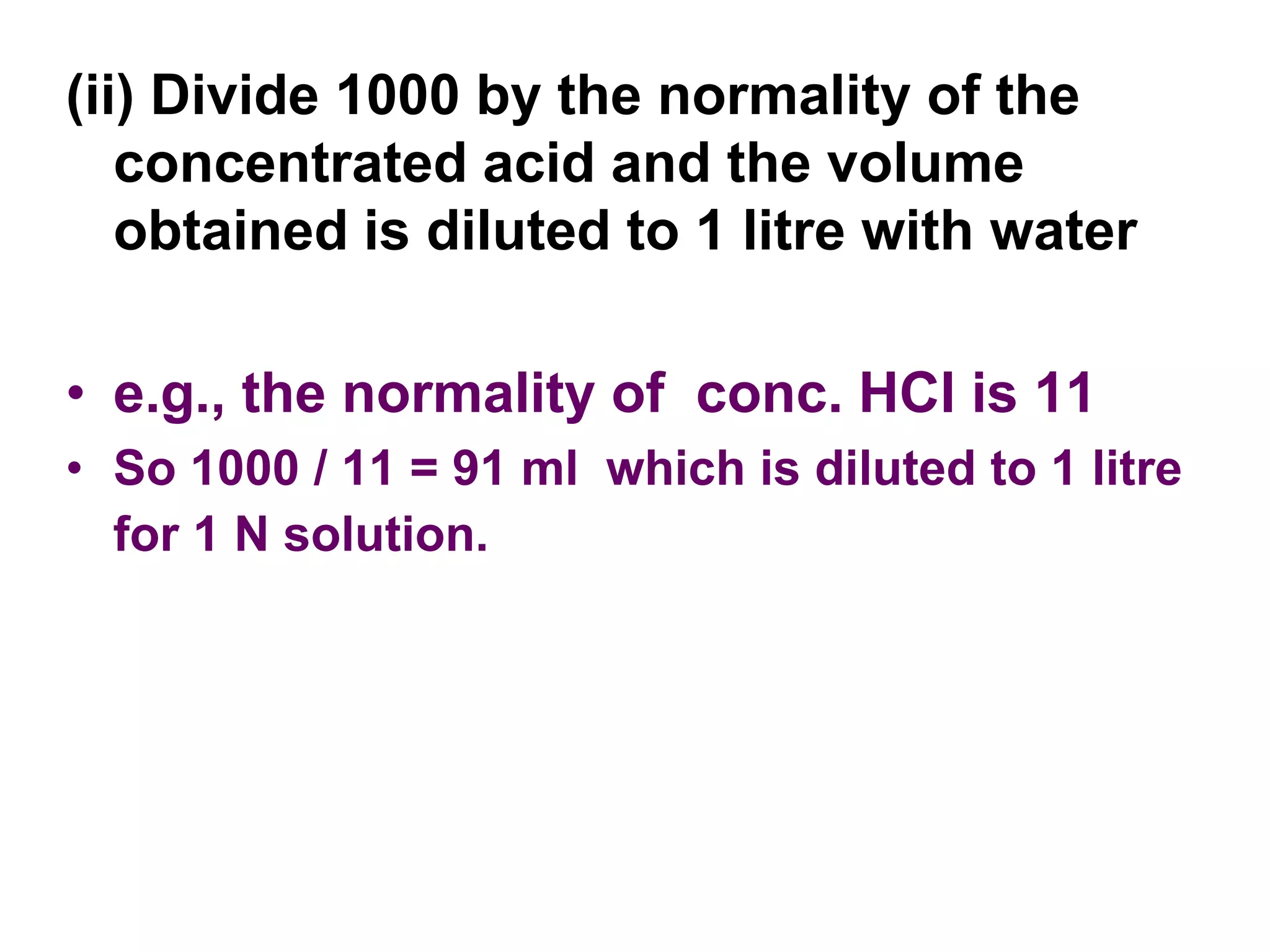 calculations for preparation of solutions | PPT