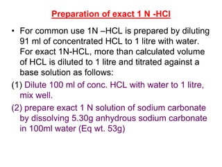 calculations for preparation of solutions | PPT
