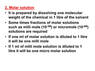 calculations for preparation of solutions | PPT