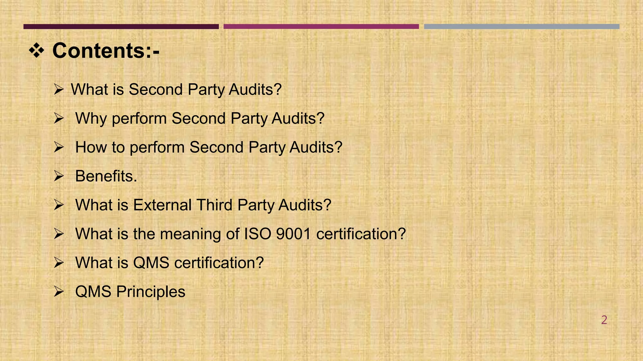 Second Party Audit and External Third Party Audit | PPTX