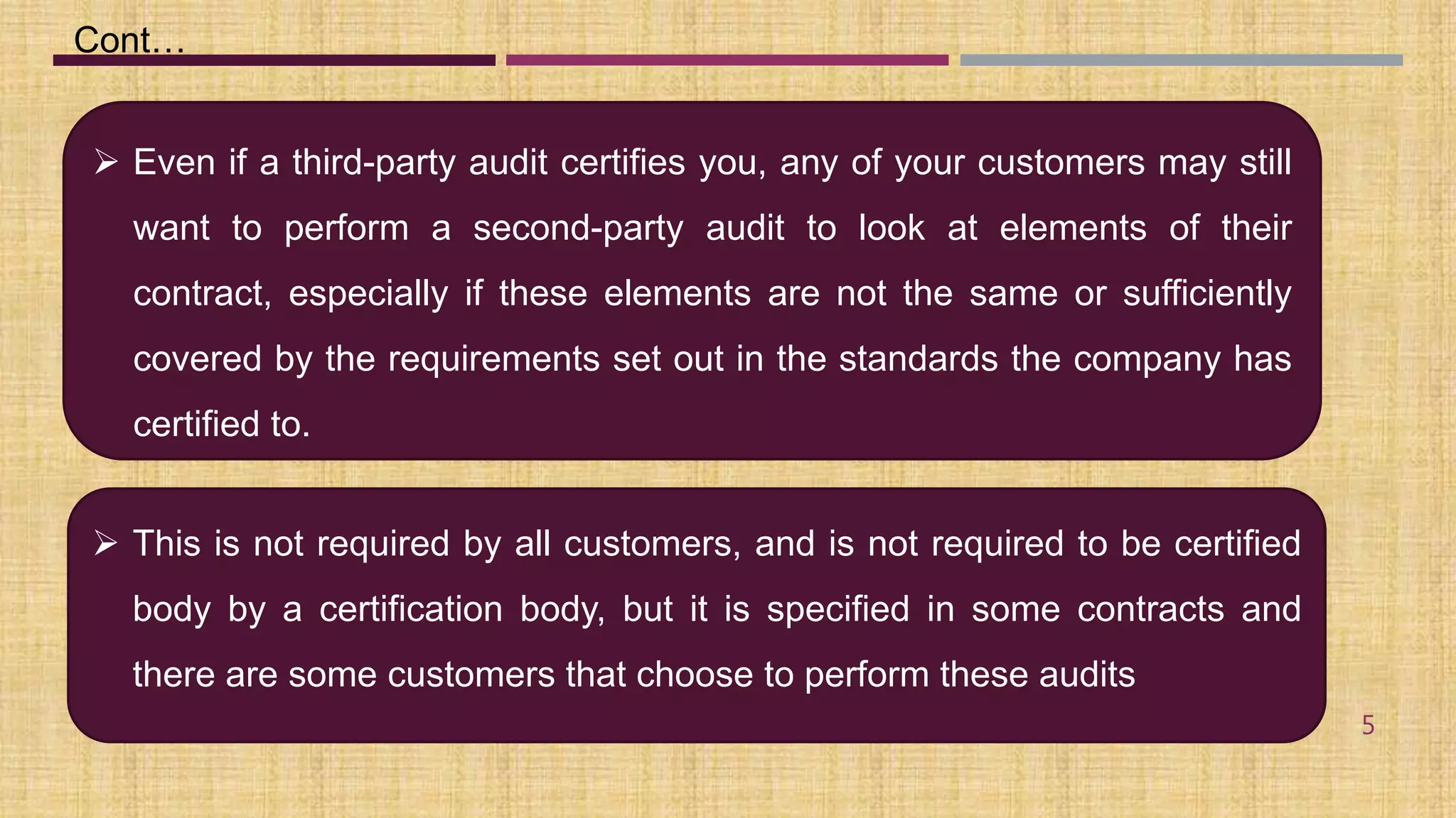 Second Party Audit and External Third Party Audit | PPTX