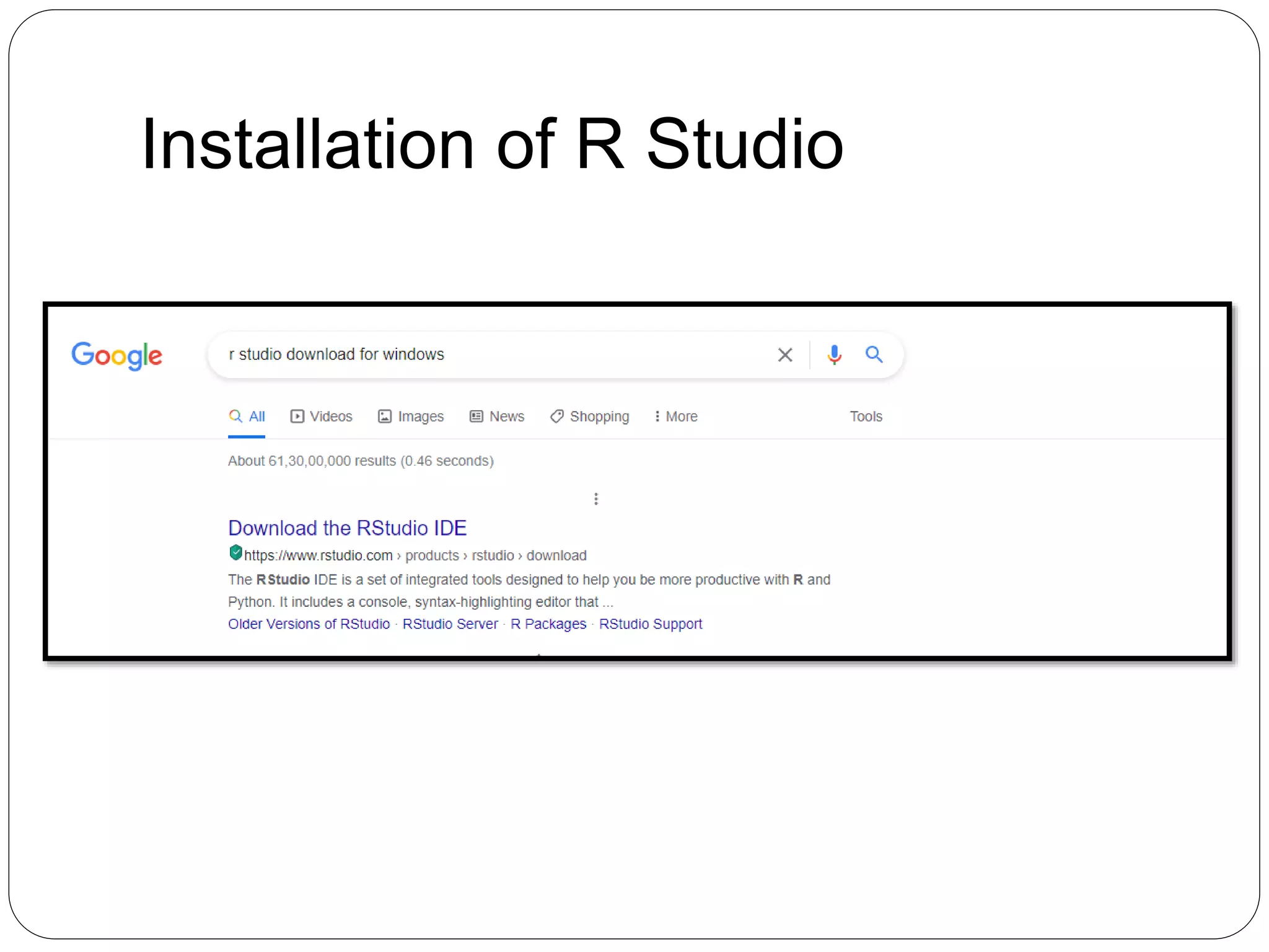Installation of R studio | PPT