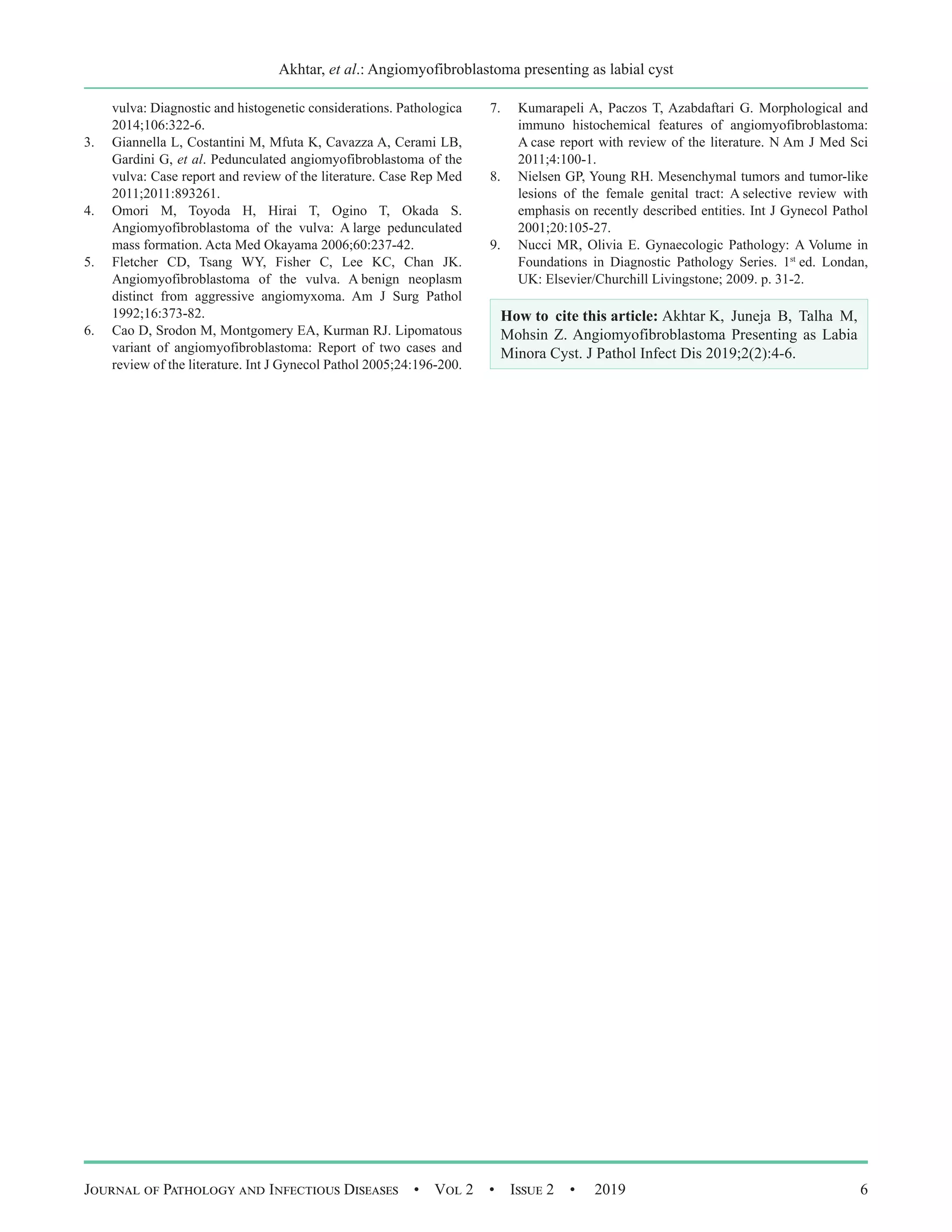 Angiomyofibroblastoma Presenting as Labia Minora Cyst | PDF