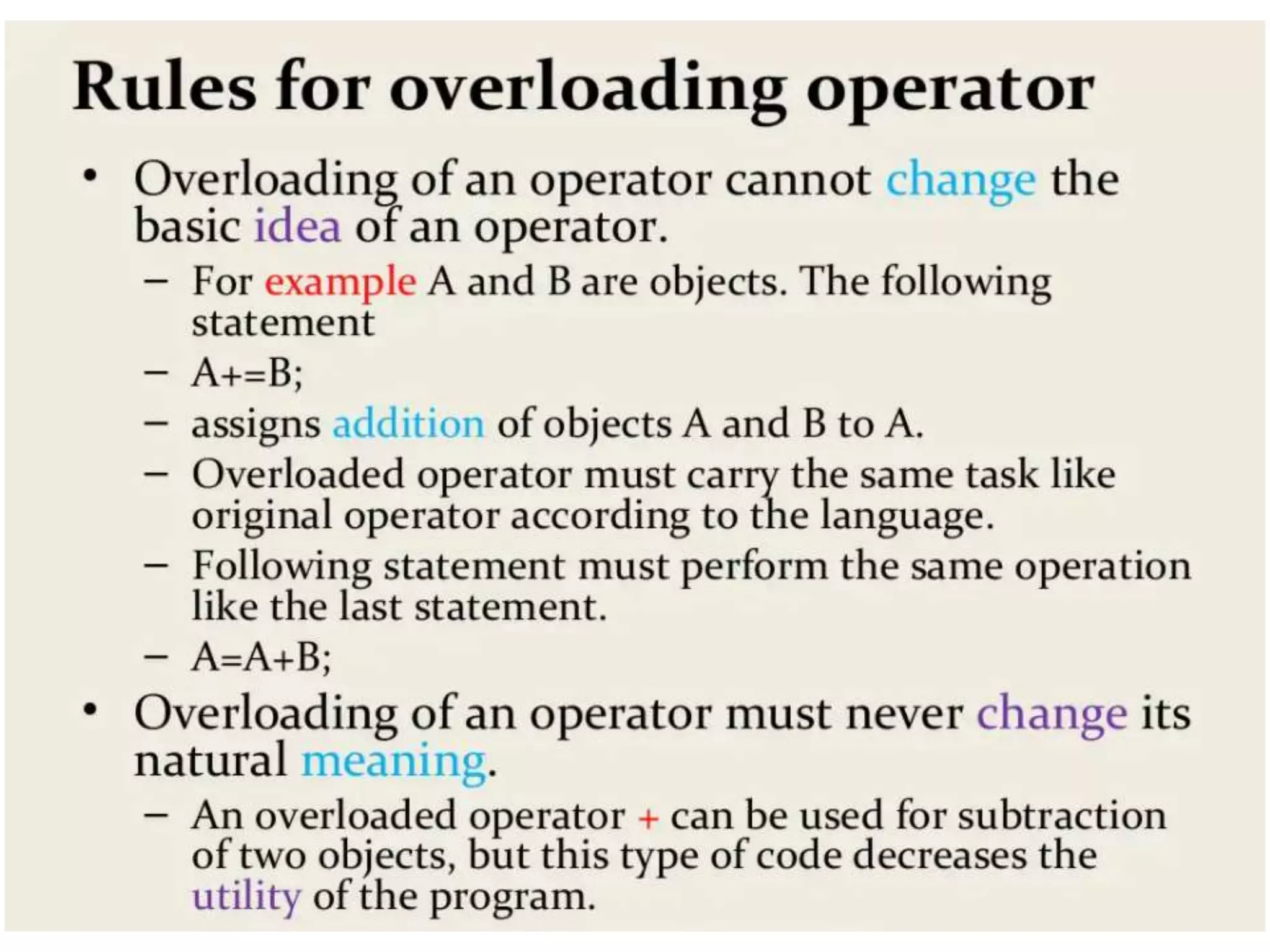 OODP UNIT 2 operator overloading | PPT