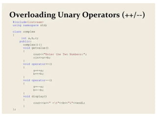 OODP UNIT 2 operator overloading | PPT