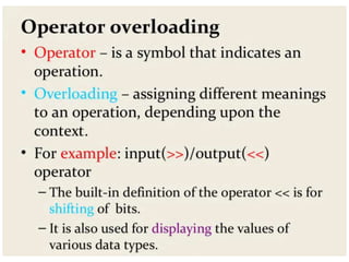 OODP UNIT 2 operator overloading | PPT
