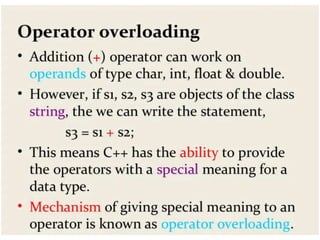 OODP UNIT 2 operator overloading | PPT