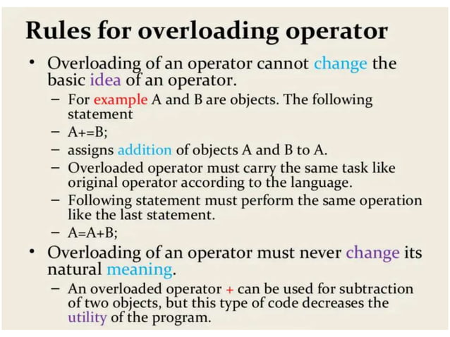 OODP UNIT 2 operator overloading | PPT