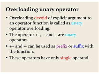 OODP UNIT 2 operator overloading | PPT