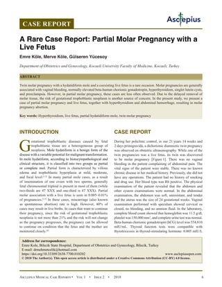 Partial Molar Pregnancy Twins
