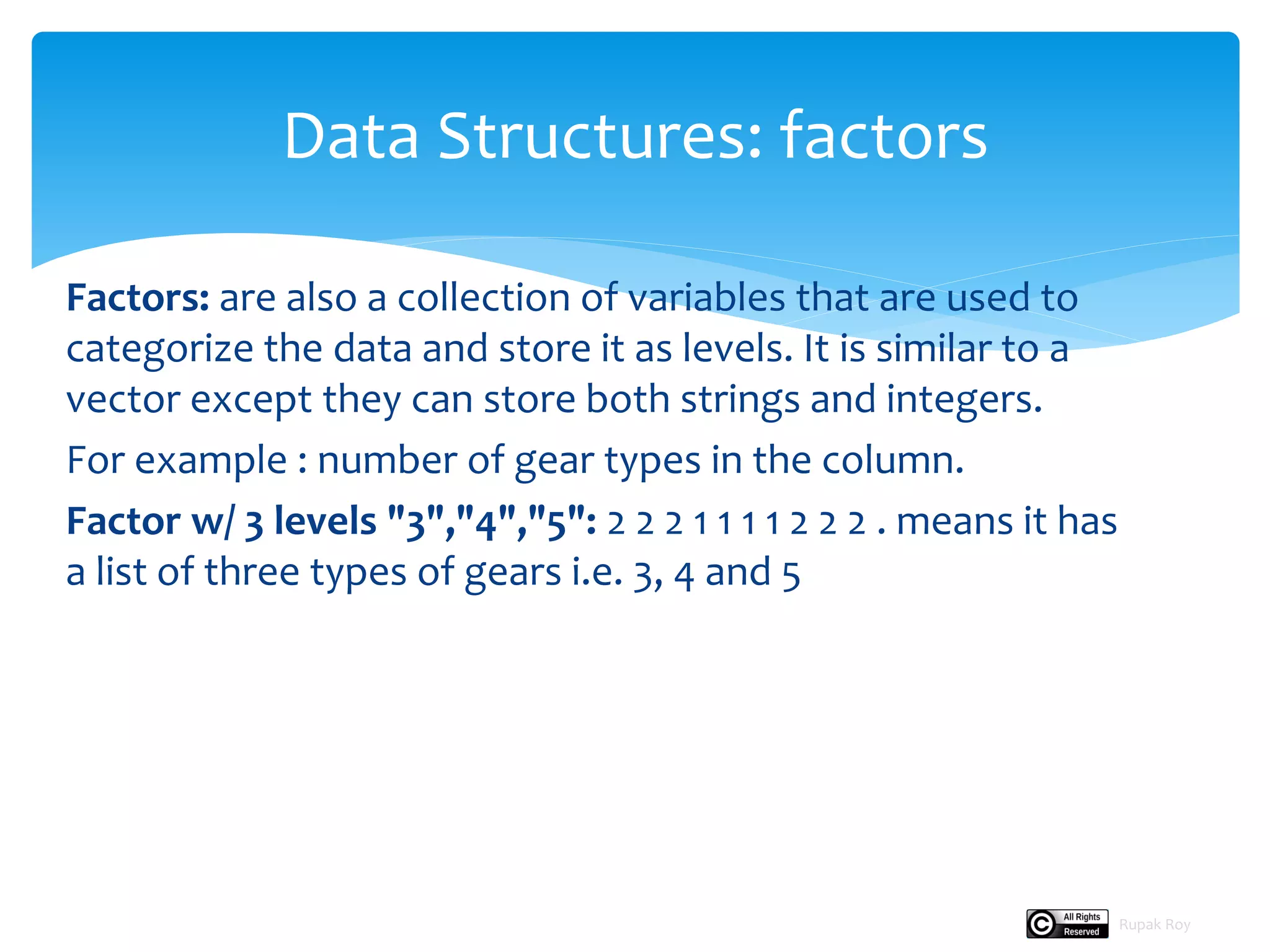 Data Types and Structures in R | PDF