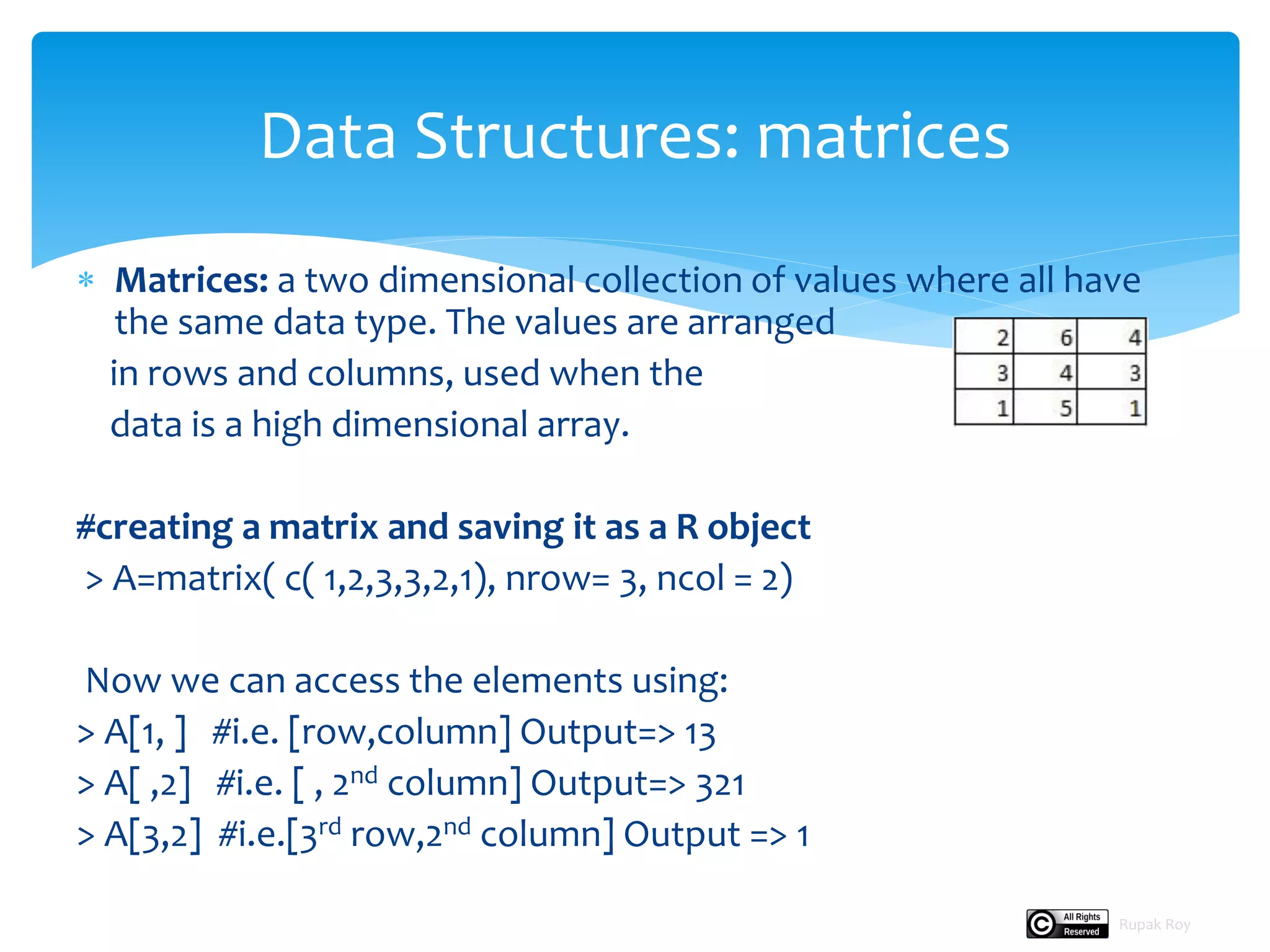 Data Types and Structures in R | PDF