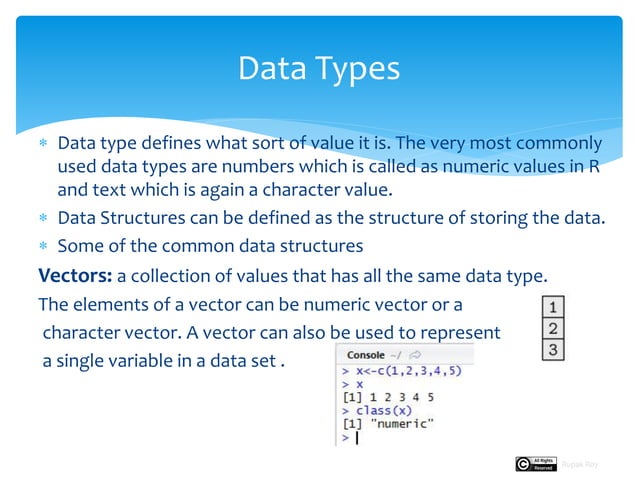 Data Types and Structures in R | PDF