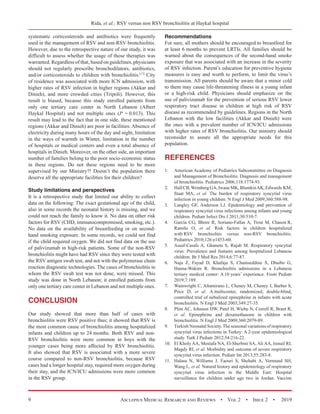 RSV Versus Non-RSV Bronchiolitis at Haykal Hospital between January ...