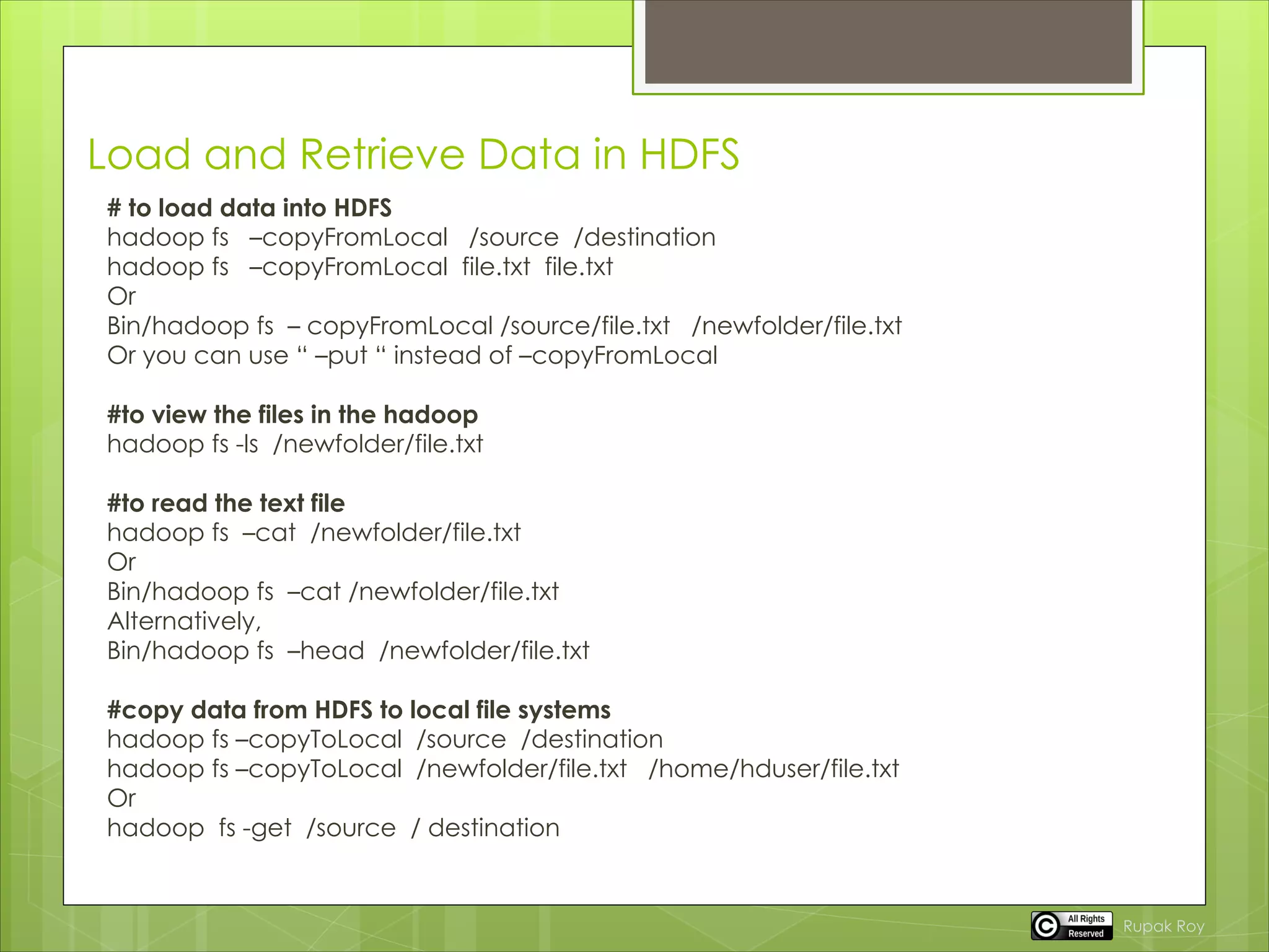 Configuring and manipulating HDFS files | PPT