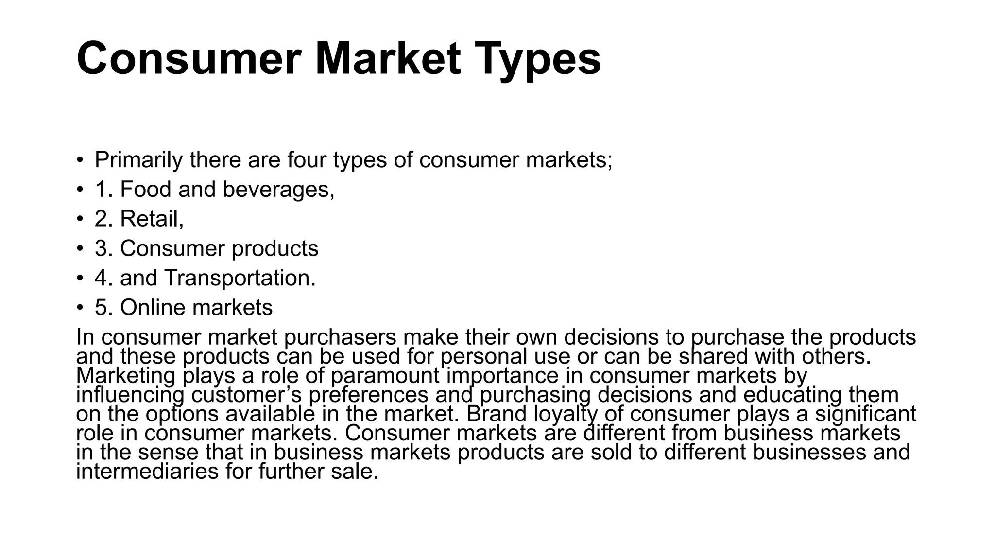 2. types of consumers markets | PPTX