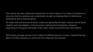 A2 Codes and Conventions of Music Video | PPTX