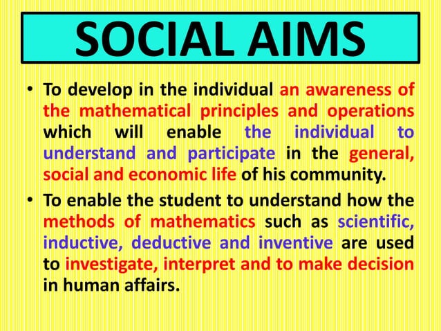 2. aims of mathematics | PPTX | Education