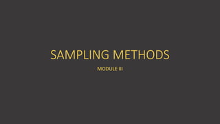 Methods of sampling Statistics | PPTX