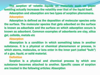 Sorption of water | PPTX