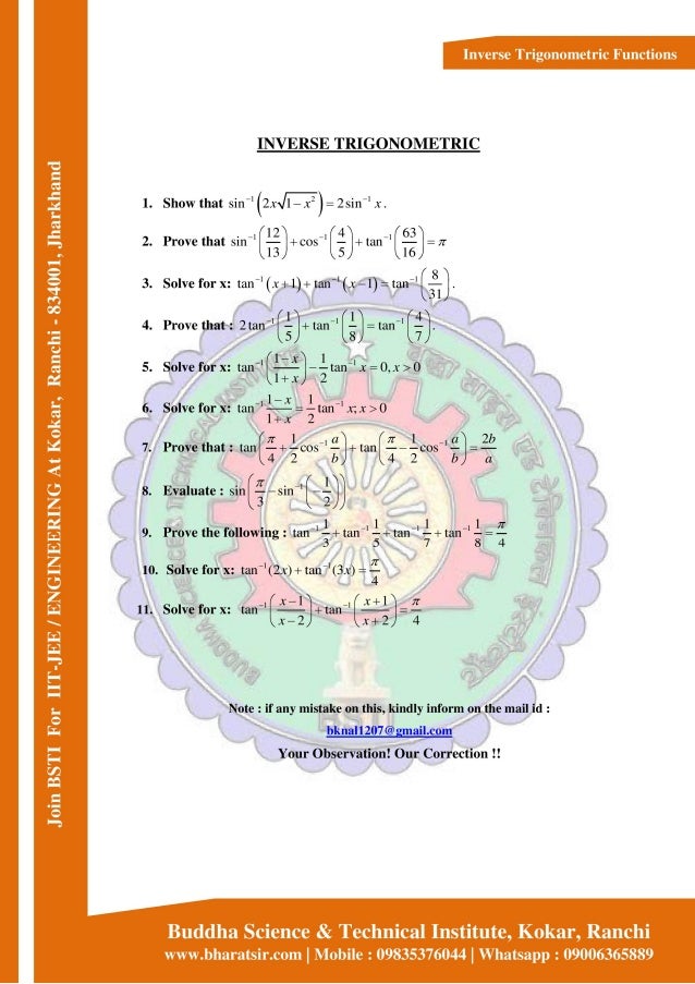 Inverse Trigonometric Functions | PDF