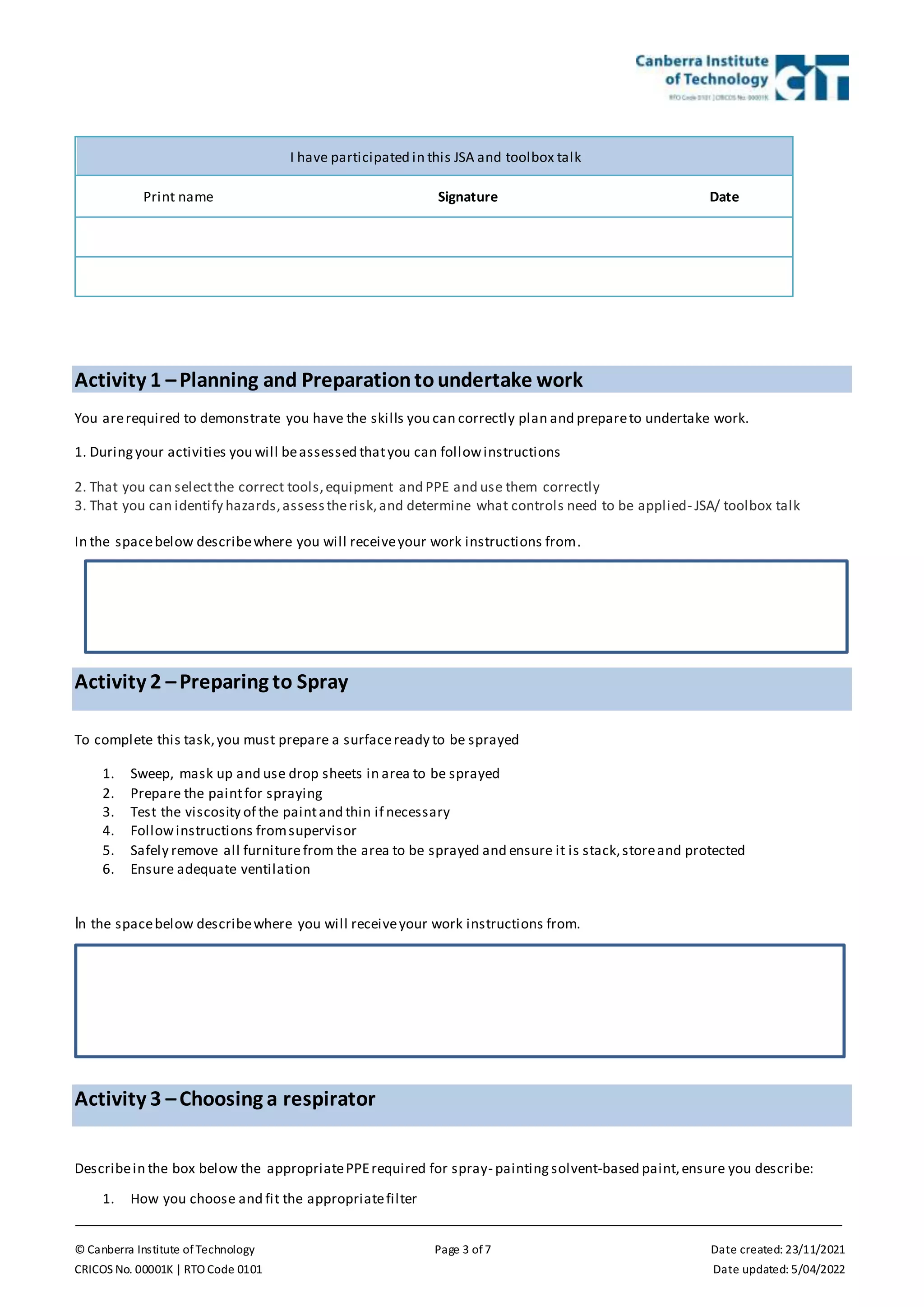 2. practical assessment apply paint by spray | PDF