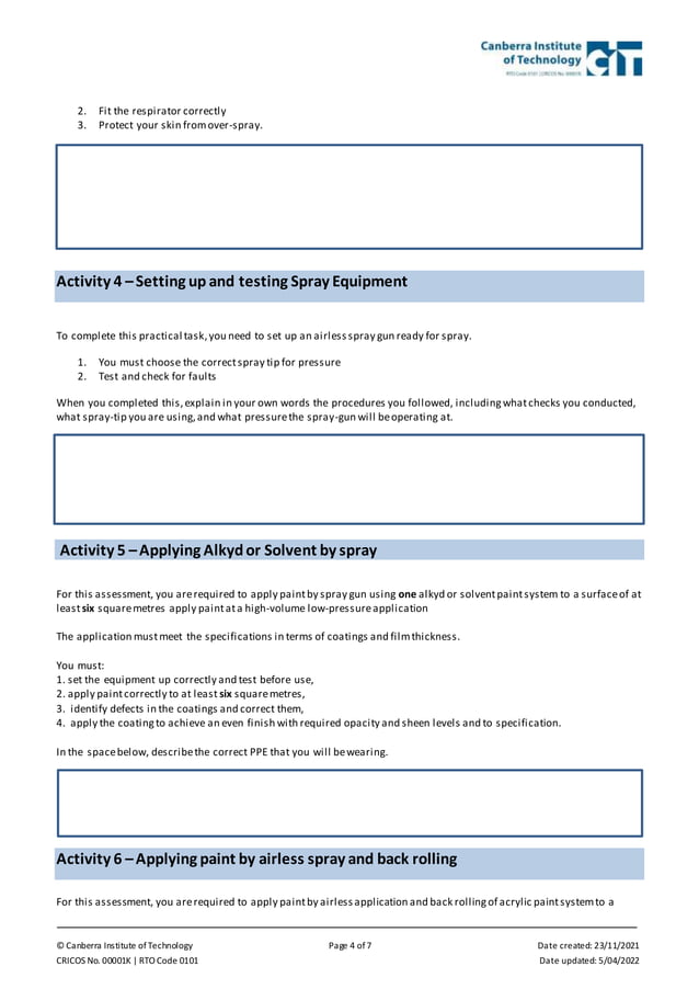 2. practical assessment apply paint by spray | PDF