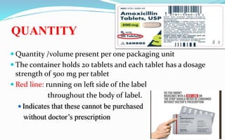 PHARMACEUTICAL LABELING OF DRUGS PRECTICAL CLASS | PPTX
